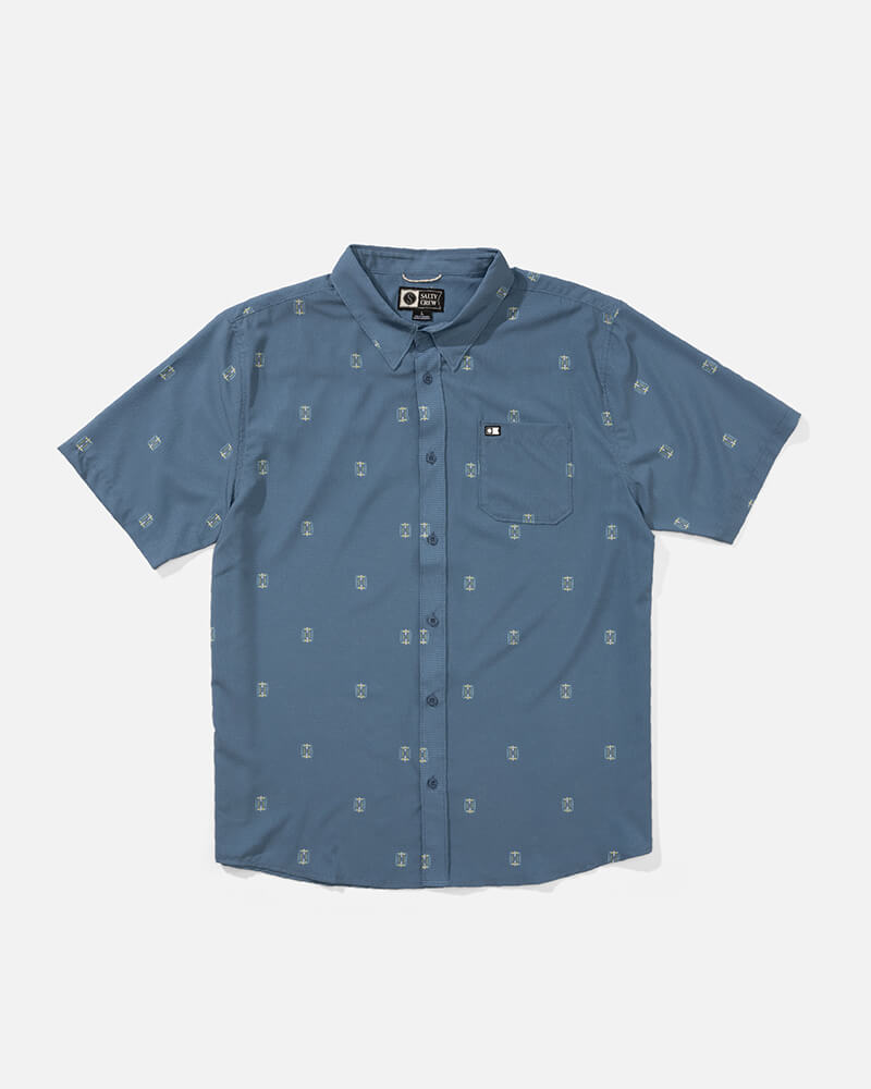 Breezer Perf Button Up - Channel Blue | Salty Crew Europe