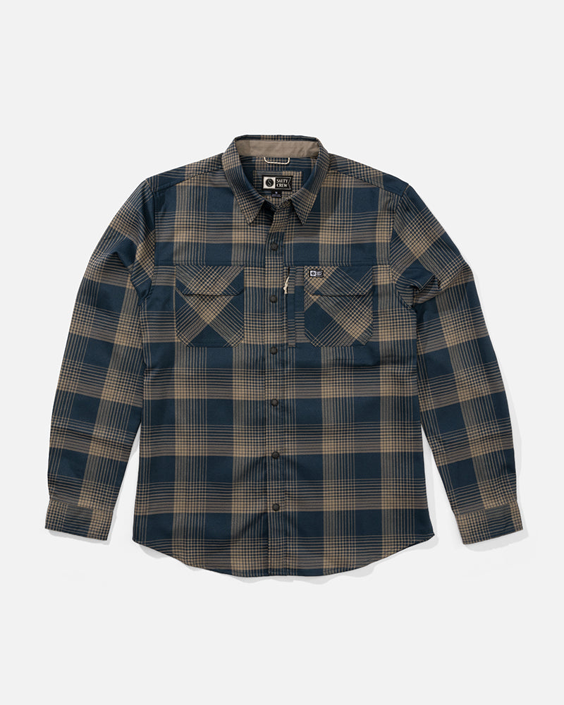 Fathom Ls Tech Flannel - Midnight Navy | Salty Crew Europe